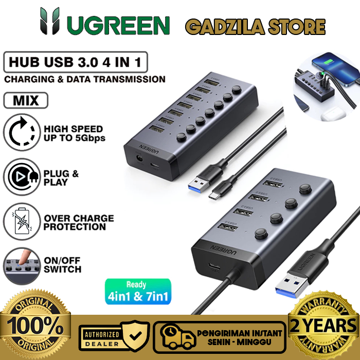 Ugreen HUB 7 Port USB 3.0 High Speed 5Gbps With 4 Charging Port ...