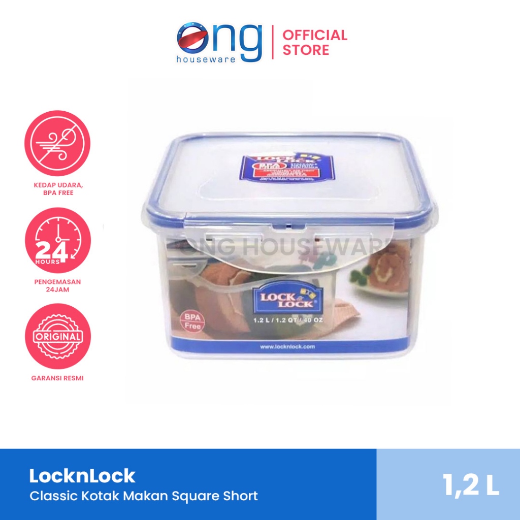 Ong Houseware - Locknlock Square Box Food Container 1.2 L Lock&Lock Lock n Lock Locknlock ...
