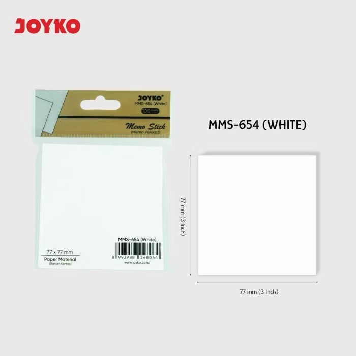 Memo Stick MMS-654W WHITE Color Sticky Note Joyko Sticky Memo Paper ...
