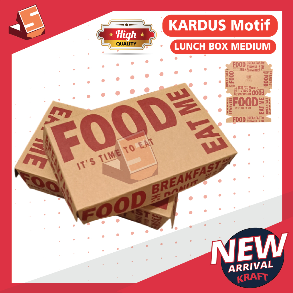 Medium Motif Lunch Box / Lunch Box M / Laminated Cardboard / Geprek ...