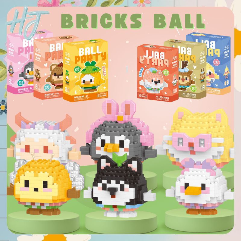 New MODEL BALL PARTY Cartoon Building Block Toy / Mini Bricks | Shopee ...