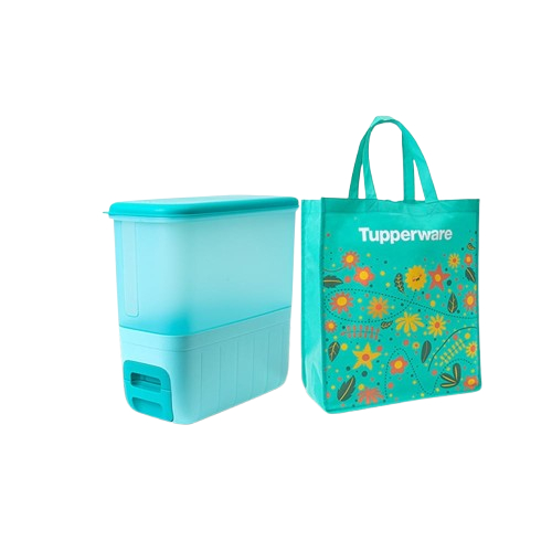 Tupperware Rice Container 10kg Blue, Rice Smart 10kg Blue with Gift ...
