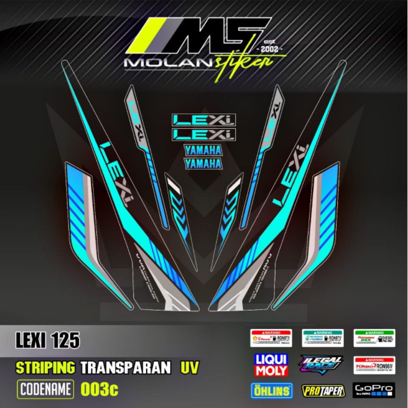 Decal Sticker Striping Variation Transparent Uv LEXI 125 2018-2023 ...