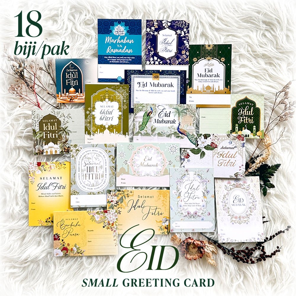 18pcs Eid Mubarak Card Ramadhan Eid Hampers Card/ Eid al-Fitr Ramadan ...