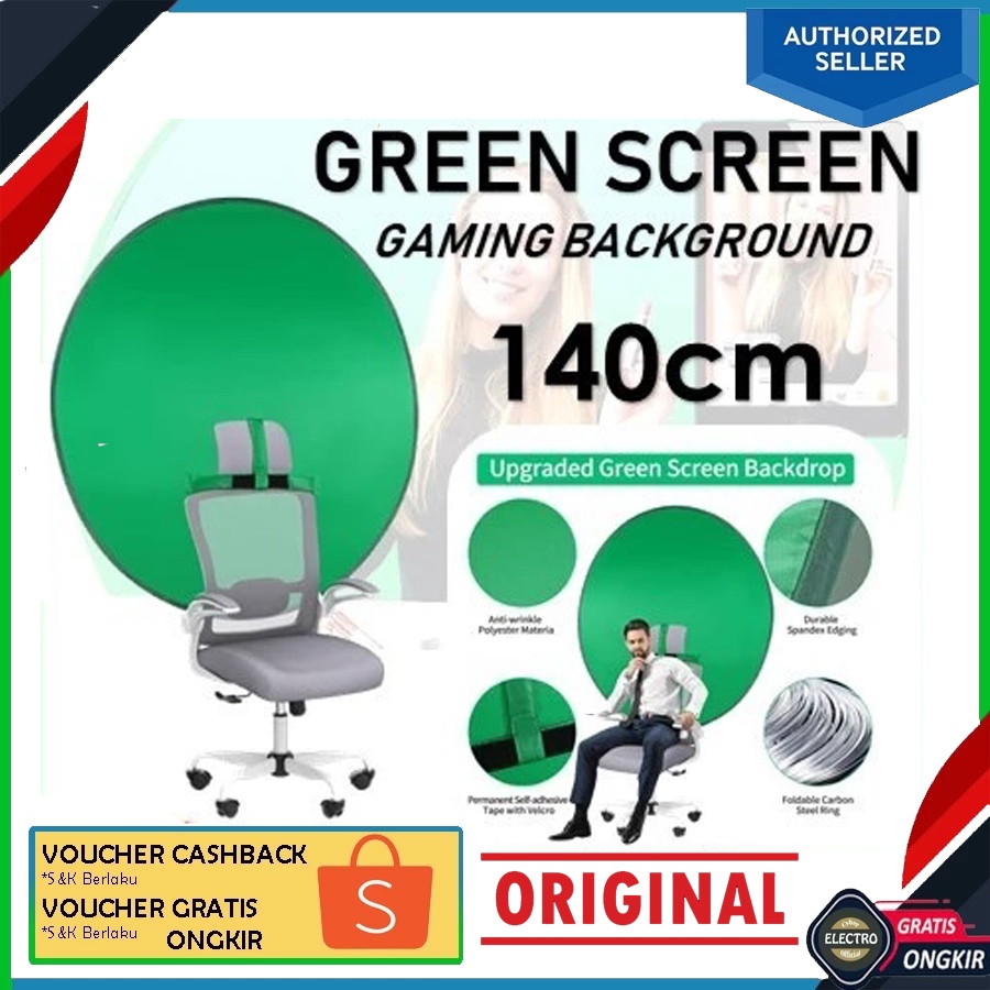 LAYAR HIJAU Green Screen Portable Folding Green Backdrop Background for ...