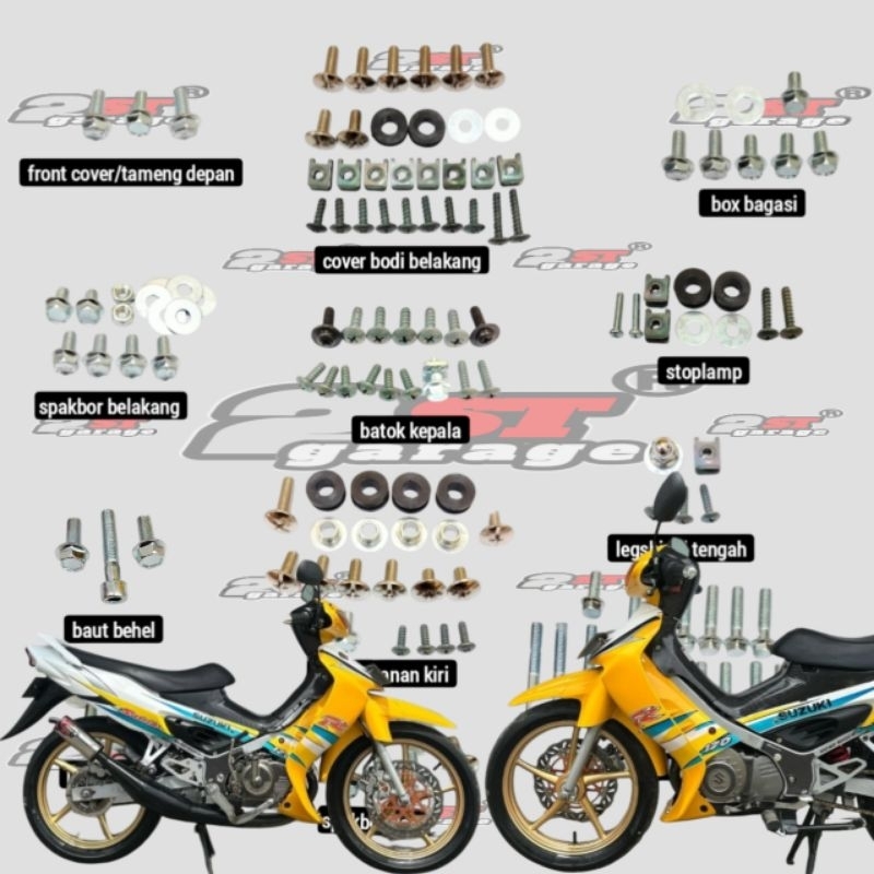 Suzuki Satria Hiu Satria 2 Stroke Bolts Full Set / Satria 2 stroke Body ...