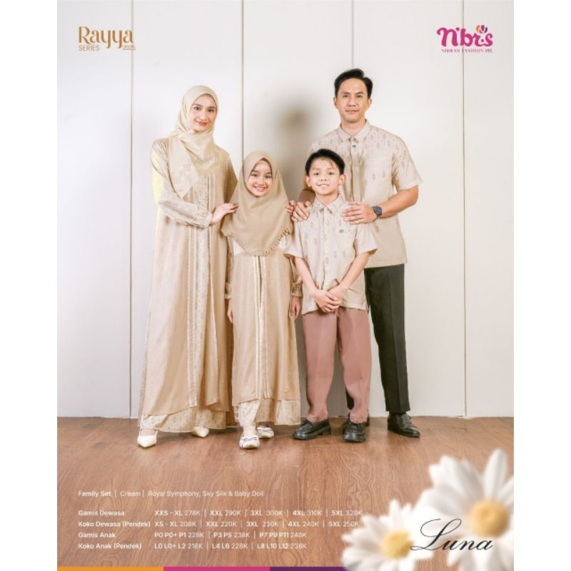 Luna CREAM/LATEST NIBRAS Sarimbit 2025 LUNA CREAM/Family couple/Eid ...