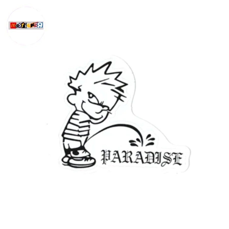 Paradise NYC pee graphic logo die cut sticker | Shopee Singapore