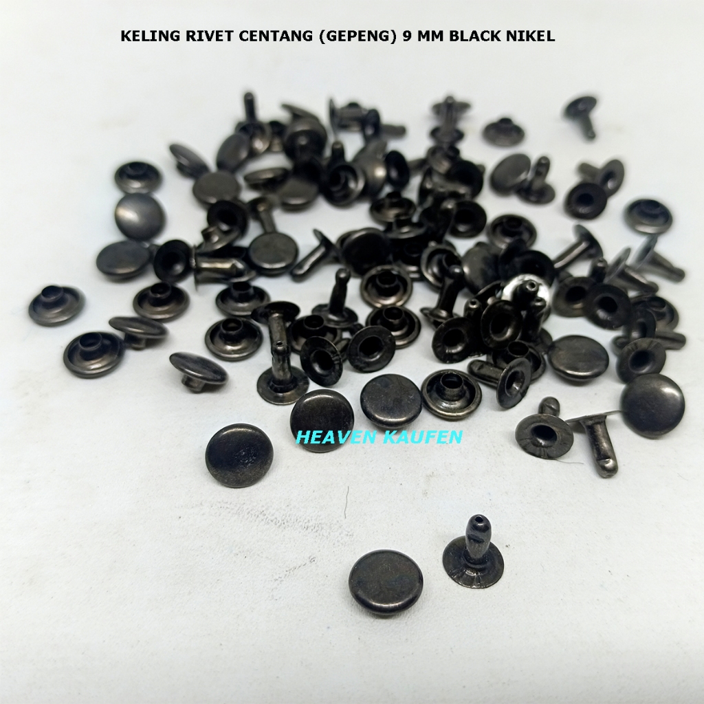 9 mm Black Nickel Tick Rivet Rivets Price Per Pack contains 50 Pcs ...