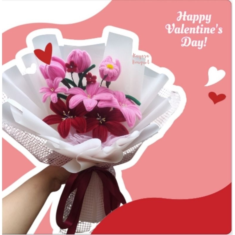 Combination Mercy Flower Bouquet/Feather Wire Tulip Lilies/Valentine's ...
