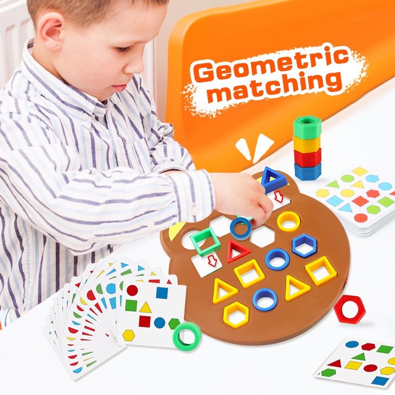 Geometric Board Matching Shape Puzzle / Educational Children's Toy 3D ...