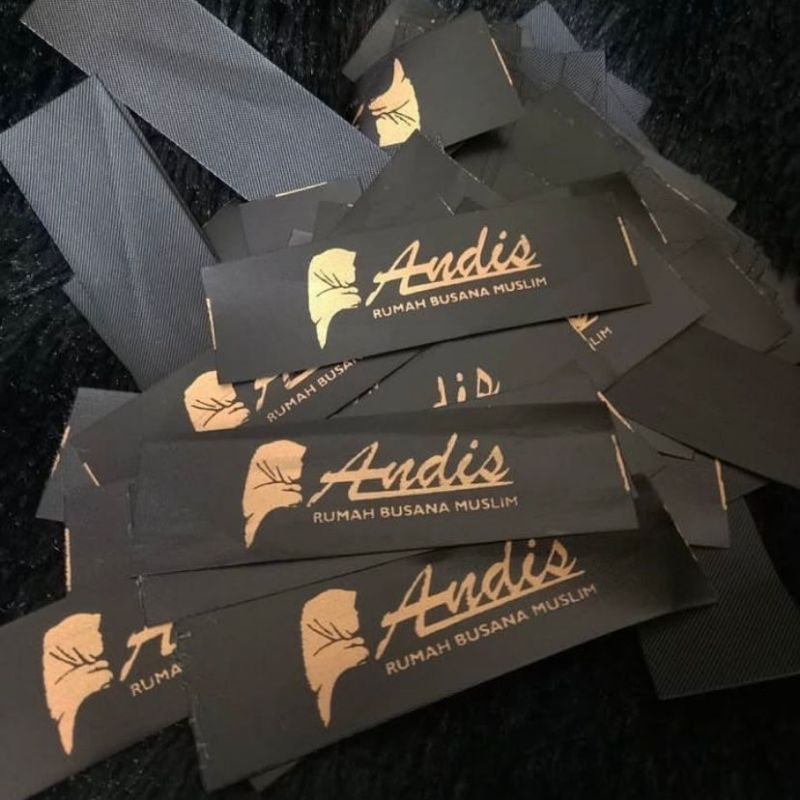 HITAM (200pcs) Black satin hijab labels, hijab labels, children's ...