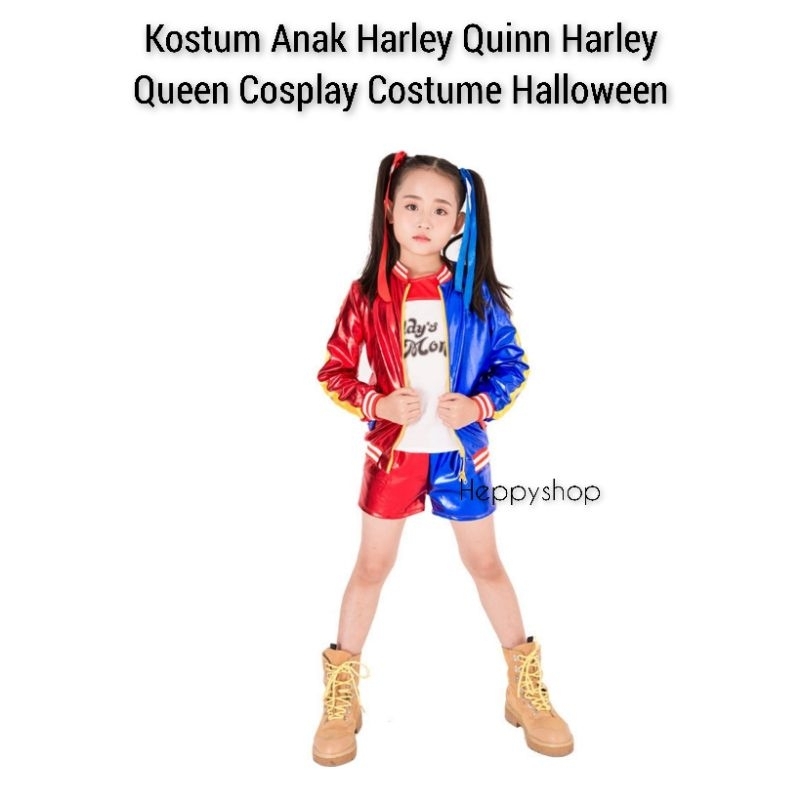 Children's Harley Quinn Harley Queen Cosplay Costume Halloween Costume ...