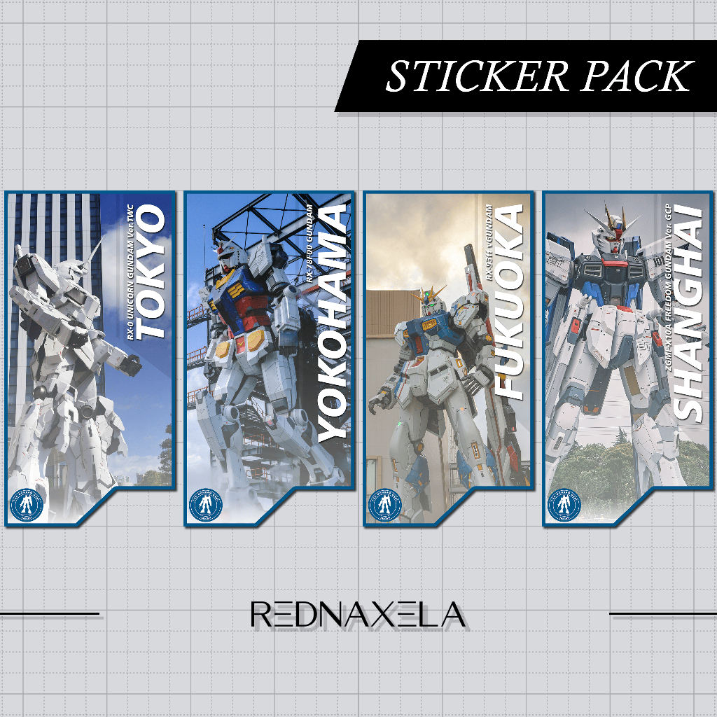 Vinyl Sticker Life-Sized Gundam Statue Sticker Pack Collection | Shopee ...