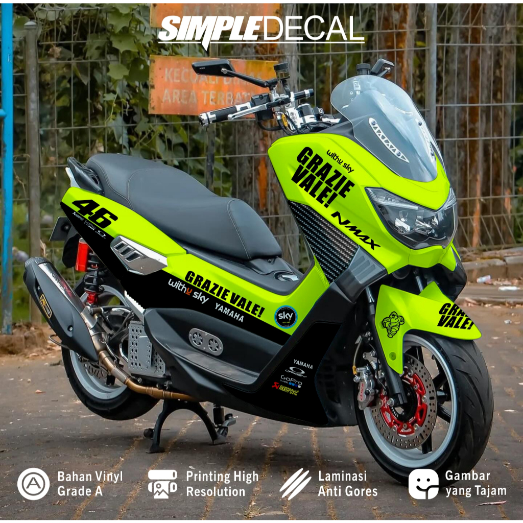 Old nmax 155 fullbody decal sticker, new nmax GRAZIE VALE custom decal ...