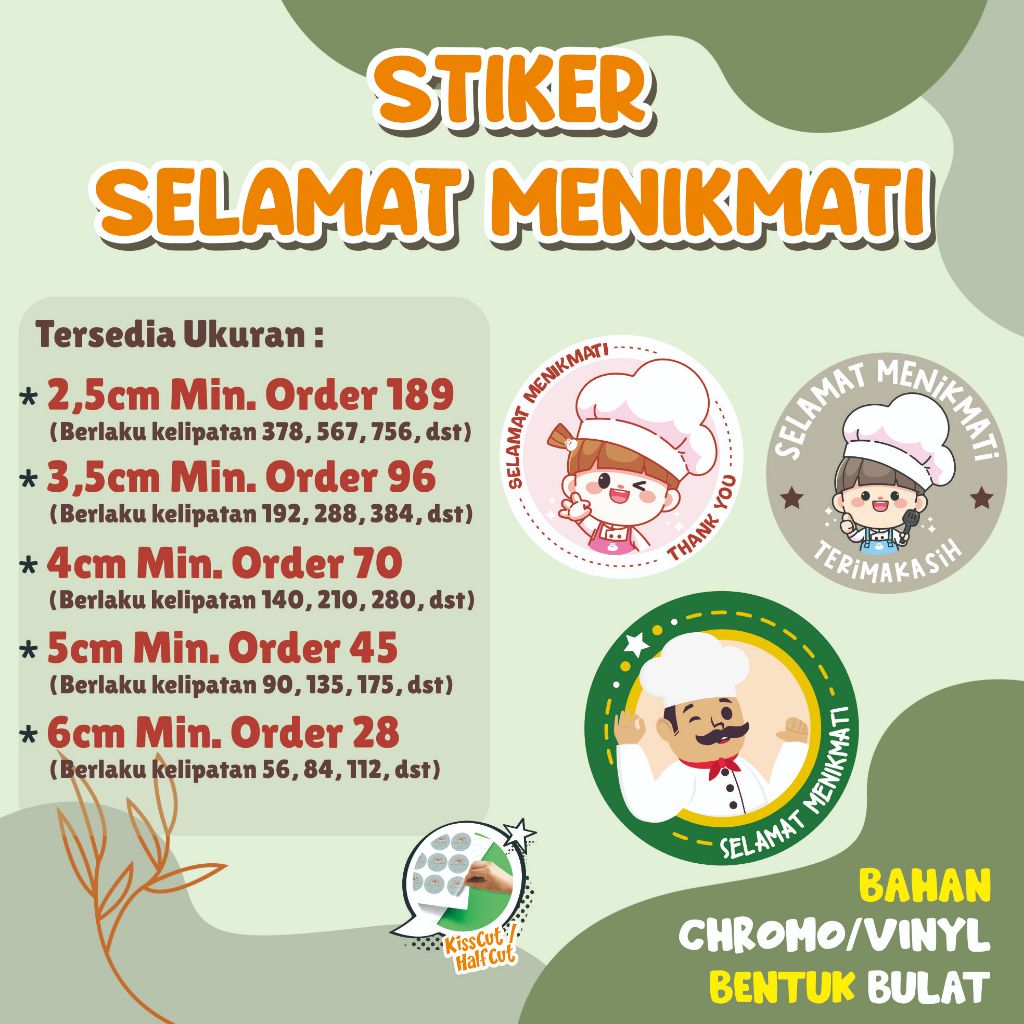 Food Label Sticker/ Enjoy Sticker/ Enjoy Sticker/ Thank You Sticker ...