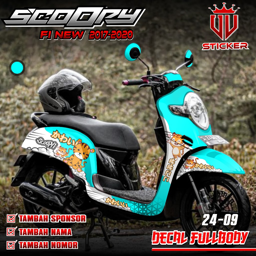 Full Body Decal Sticker for Honda Scoopy Fi New 2017 2018 2019 2020 ...