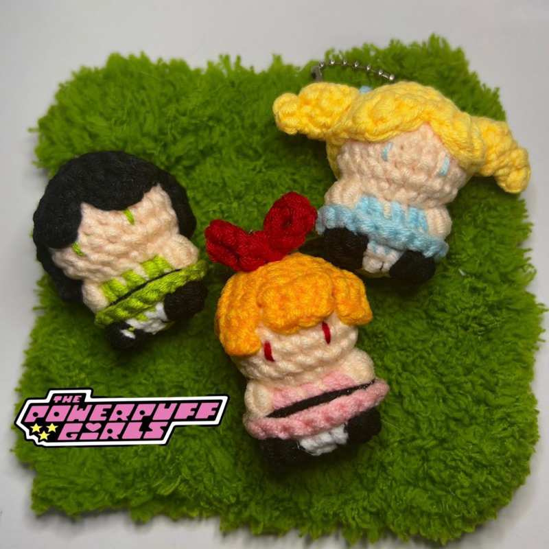 GANTUNGAN Crochet keychain powerpuff girl | Crochet powerpuff girl ...