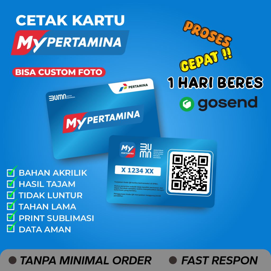 My Pertamina CARD / ID CARD My Pertamina Costum Photo Thick PVC ...