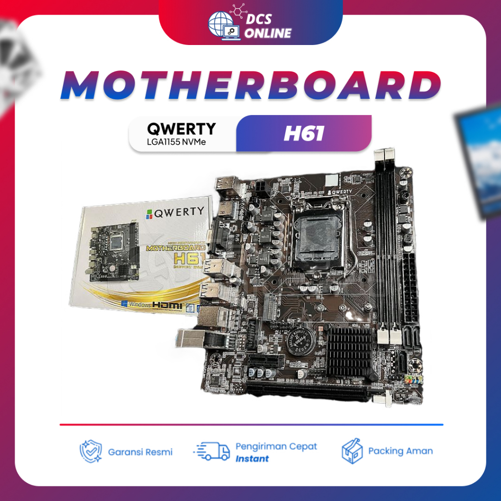 Mobo Motherboard Qwerty H61 LGA Socket 1155 Support NVME | Shopee Singapore