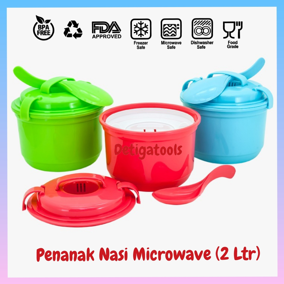 Microwave Rice Cooker / 2 Liter Mini Microwave Rice Cooker / Green Leaf ...
