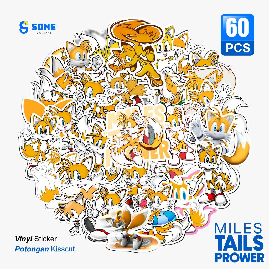 Miles Tails Prower Aesthetic Paper Vinyl Waterproof Stickers Laptop ...