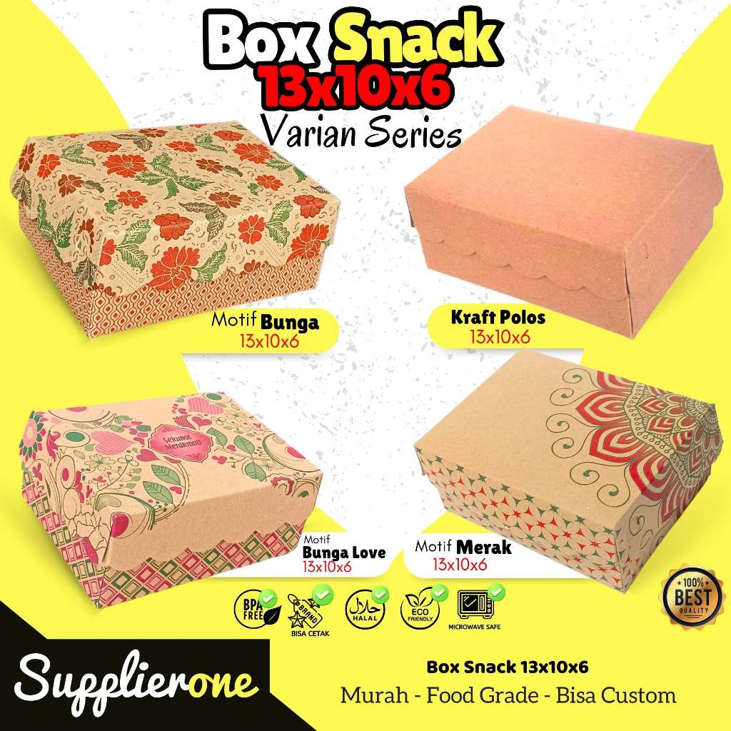 Snack Box 13x10x6 Variant Series / Cake Box / Fried Chicken Packaging ...