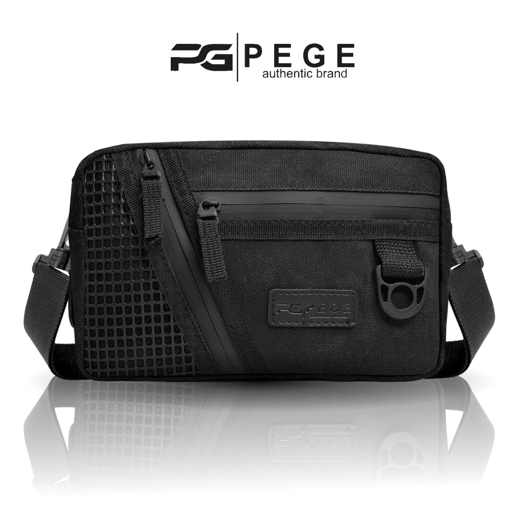 PEGE General Men's and Women's Sling Bag 2in1 Casual Plain Black Sling ...
