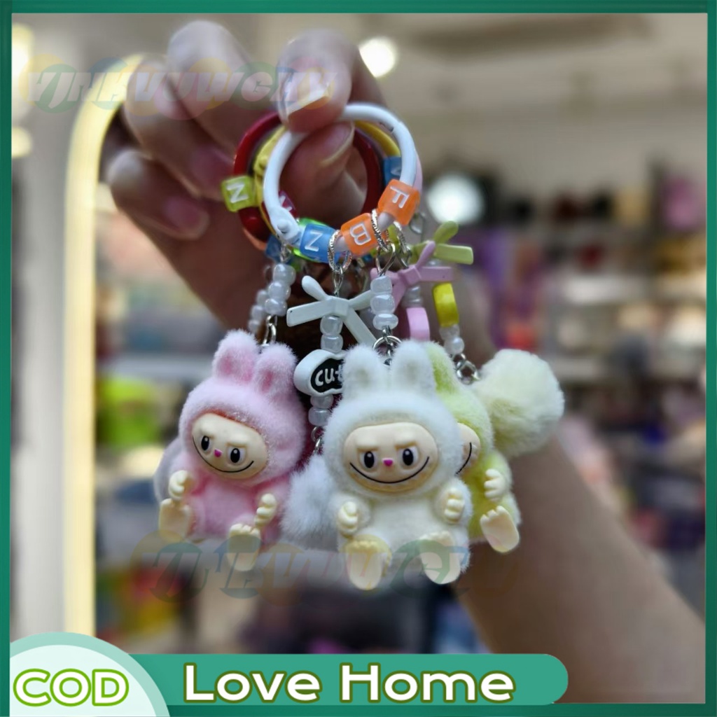 GANTUNGAN Labubu Keychain Mini Initial Keychain LABUBU Mini 3D Alphabet ...
