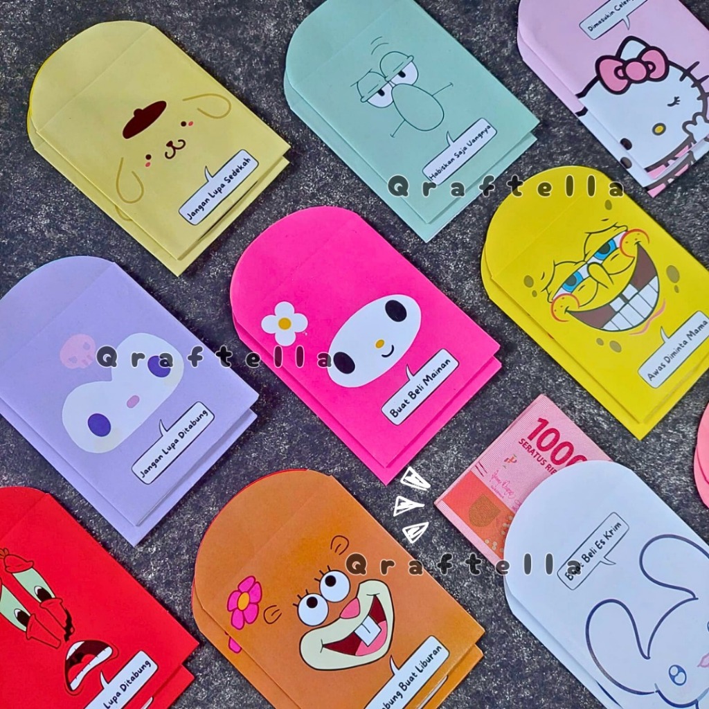 2025 viral Eid envelope with SANRIO SPONGEBOB motif || Eid Angpau ...