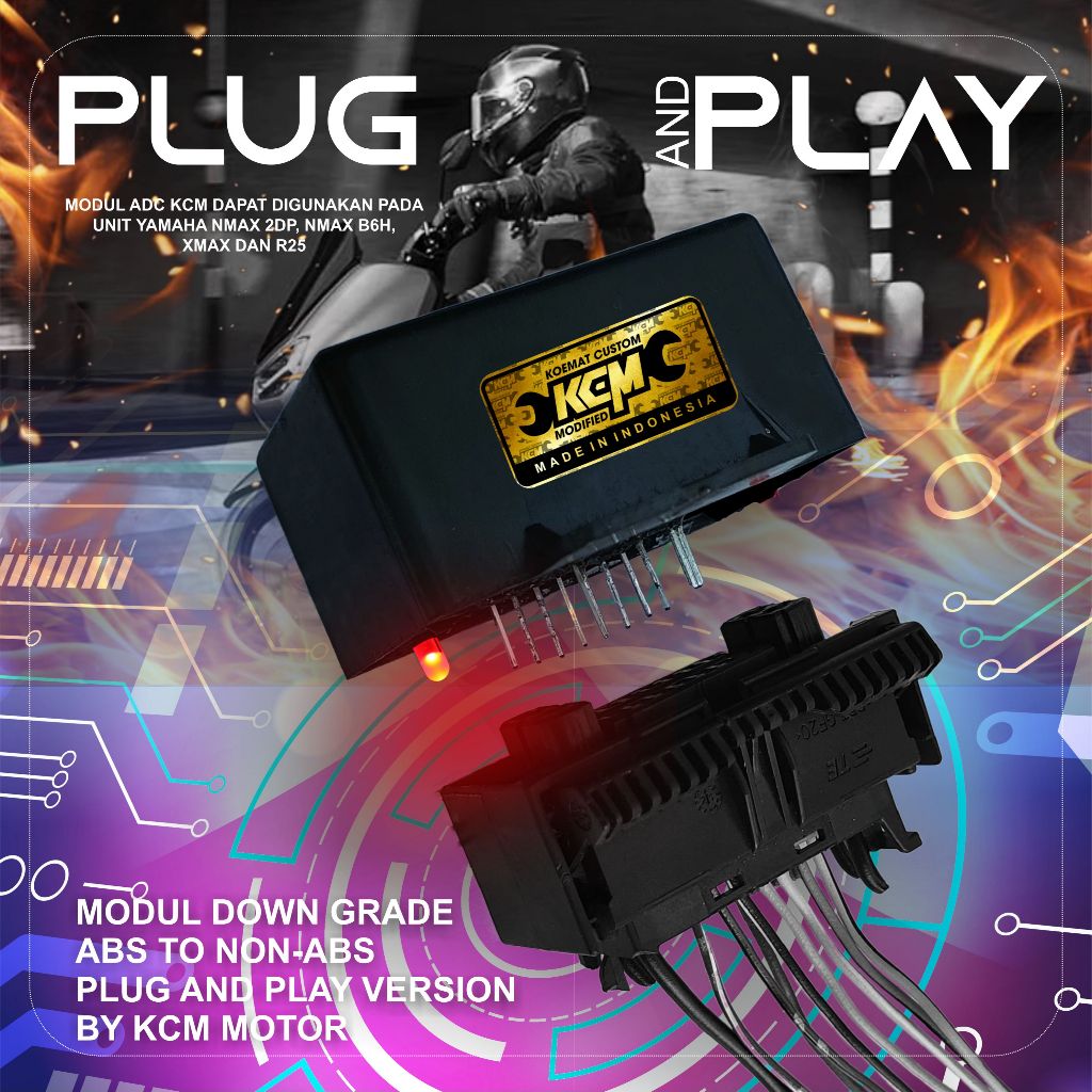 PLUG AND PLAY, ABS DOWN GRADE TO NON-ABS MODULE NMAX, XMAX, R25 YAMAHA, (ABS MOUNT PNP Custom ...