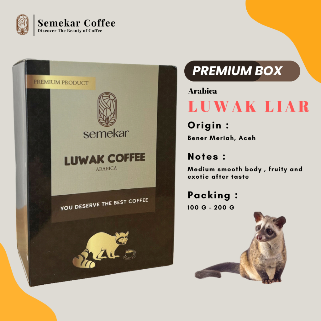 Semekar Coffee - Arabica Specialty Wild Luwak Coffee - Box Version ...