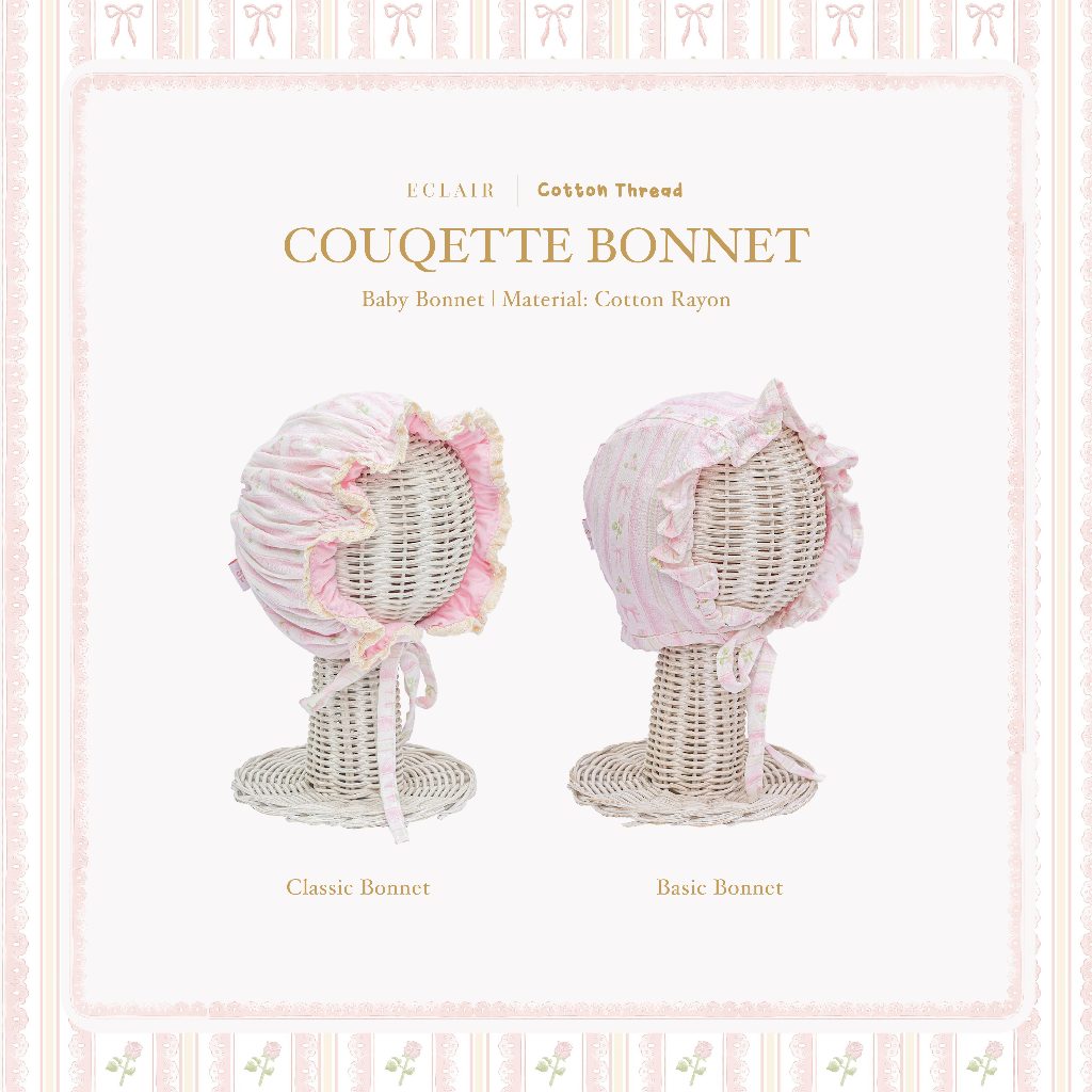 Coquette Baby Bonnet - Baby Girl Hat - Cottonthread x Eclair | Shopee ...