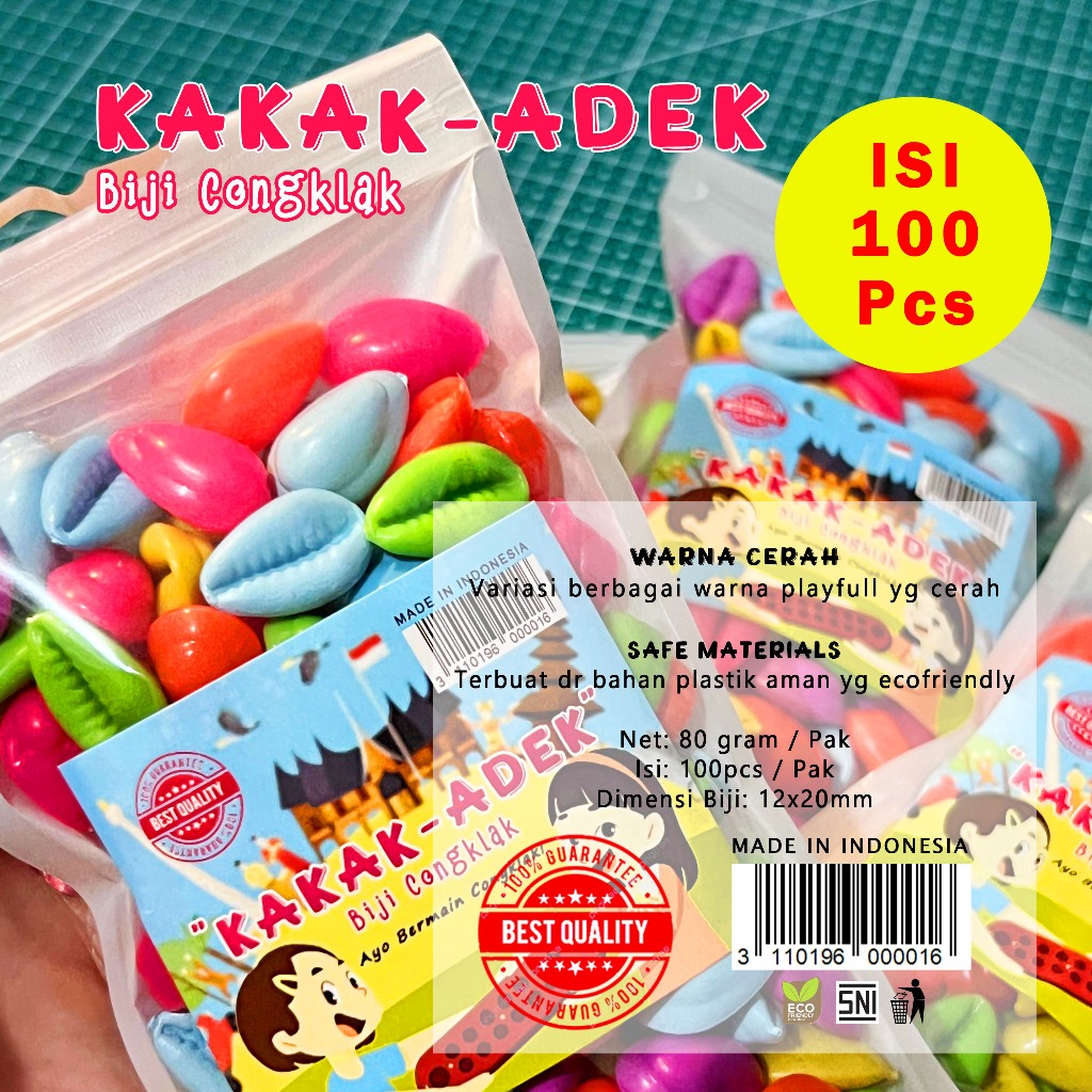 100pcs CONGKLAK SEEDS (Kuwuk) / Colorful Dakon Seeds (80 grams ...