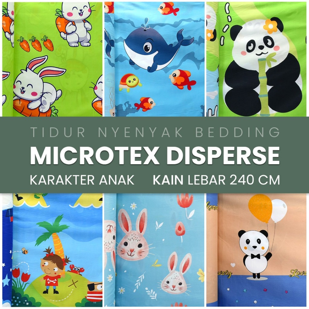 Microtex DISPERSE FABRIC WITH PANDA PAUS LUMBA DINO MOTIF METER WIDTH ...