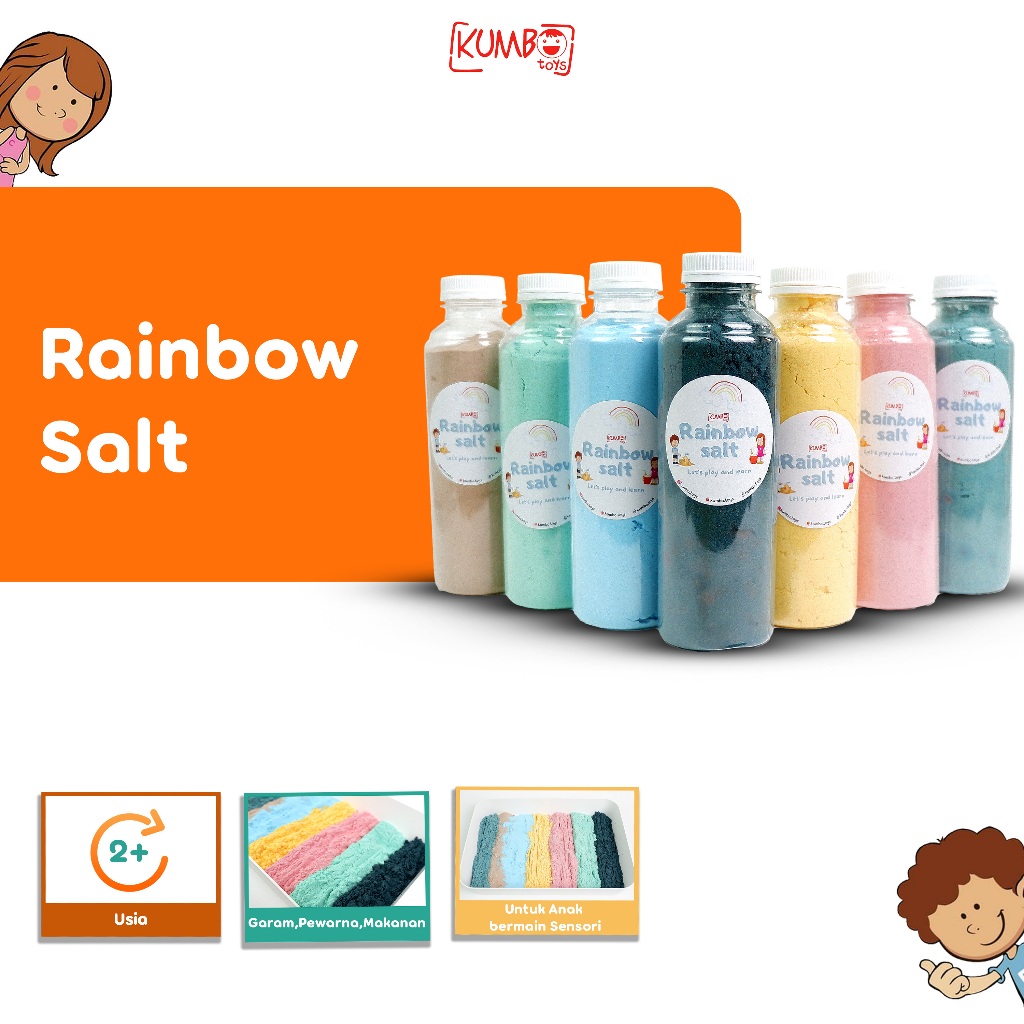 Children's Educational Toy Sensory Rainbow Salt Colorful Sand Salt ...