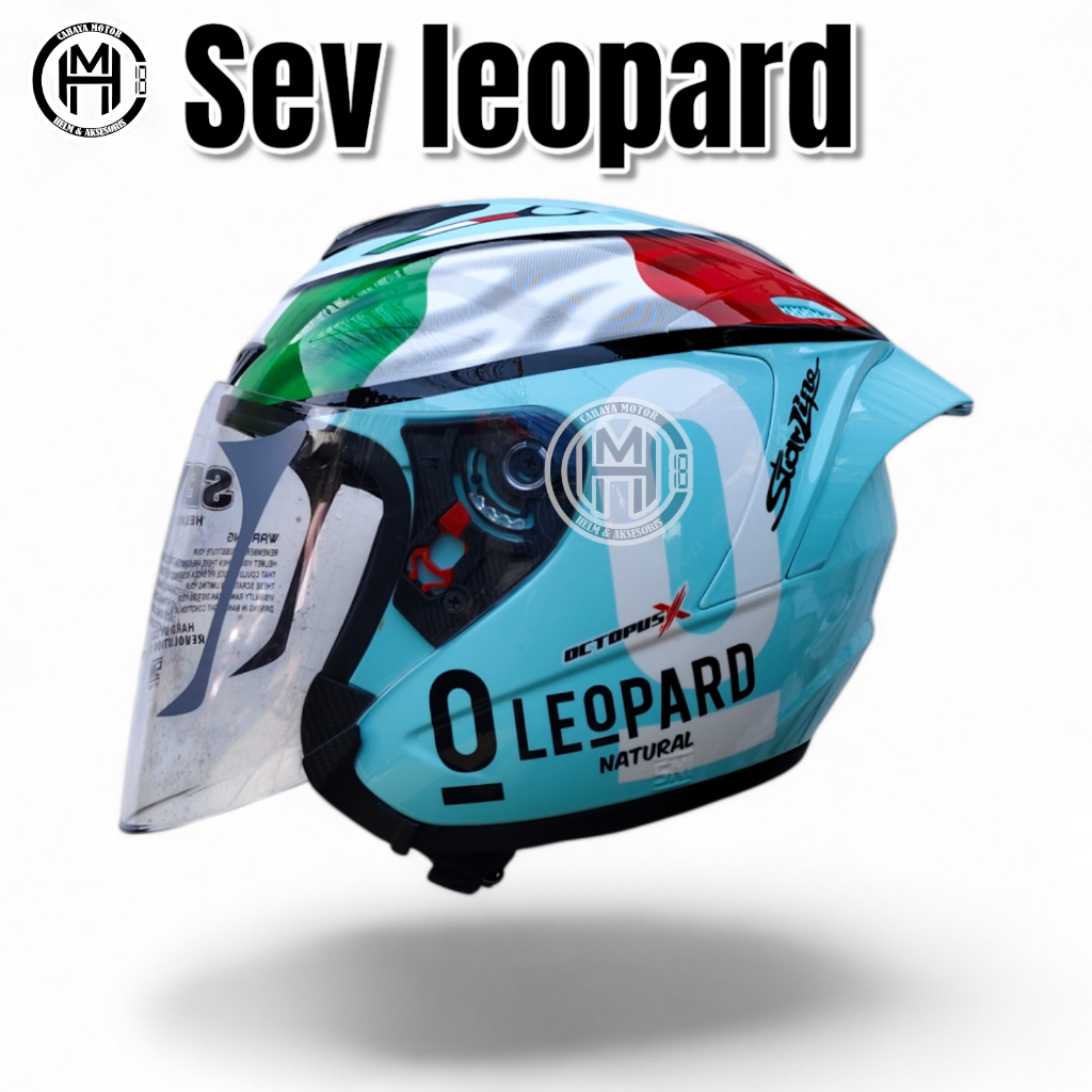 Original Octopus X Sev X Helmet || Leopard Handsome Helmet SNI | Shopee ...