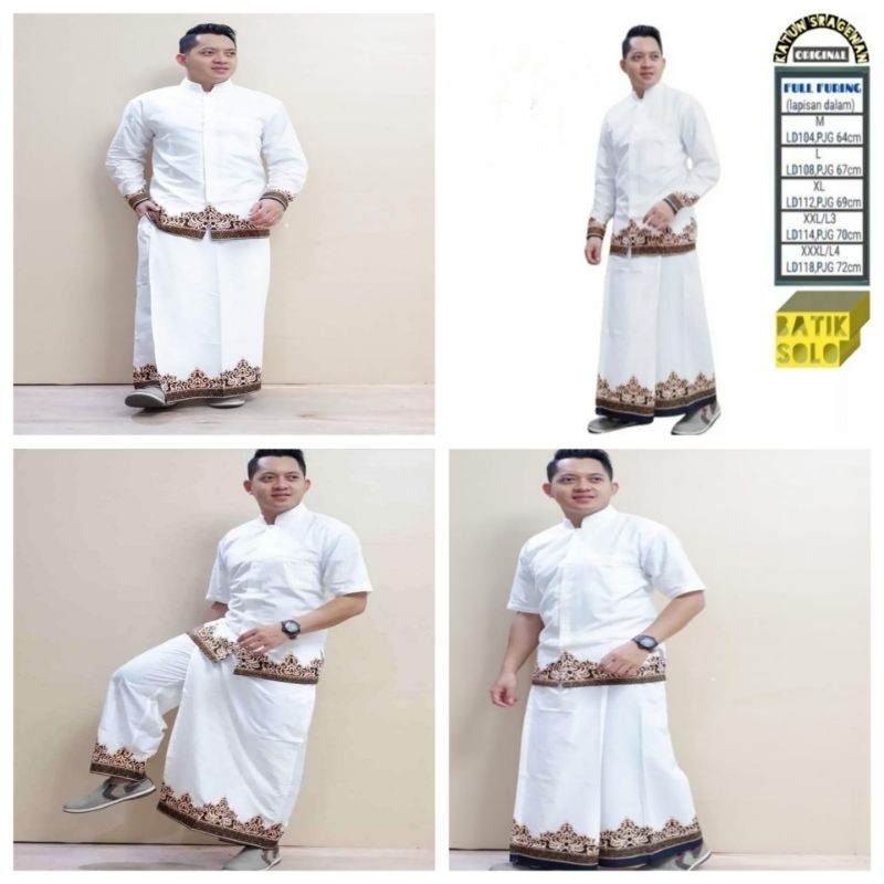 White kumpal sarong suit, pants suit, solo batik sarong, pants suit ...