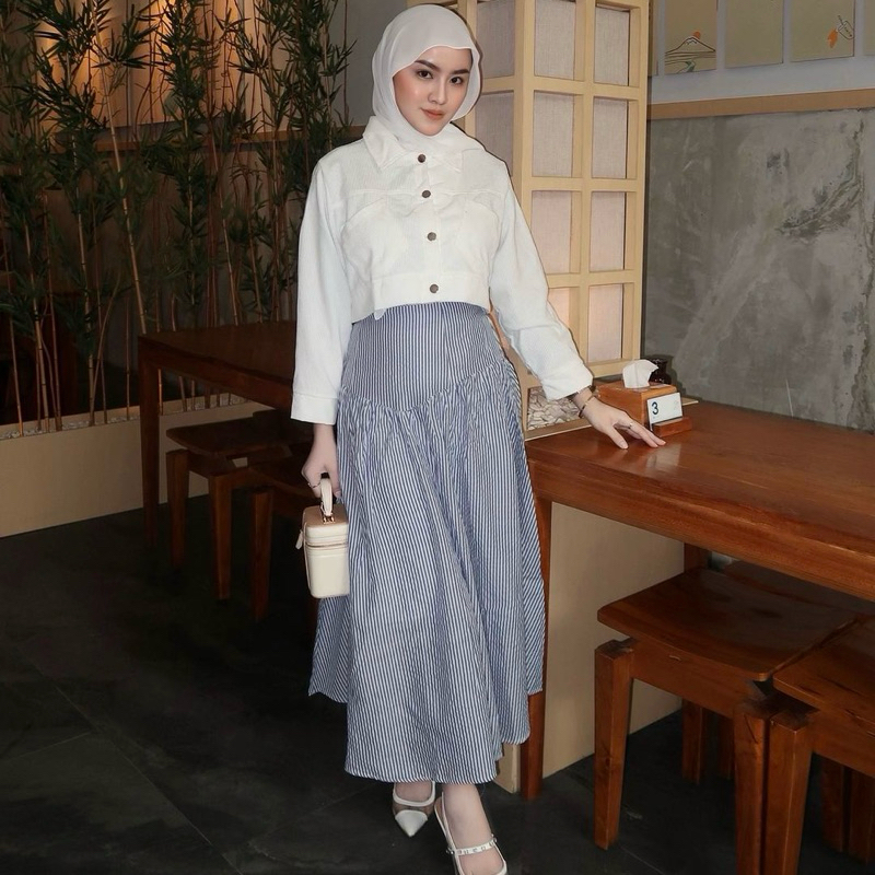 WELAVIT - YEORIN STRIPE SKIRT | Striped Skirt | WOMEN'S DAILY SKIRT ...