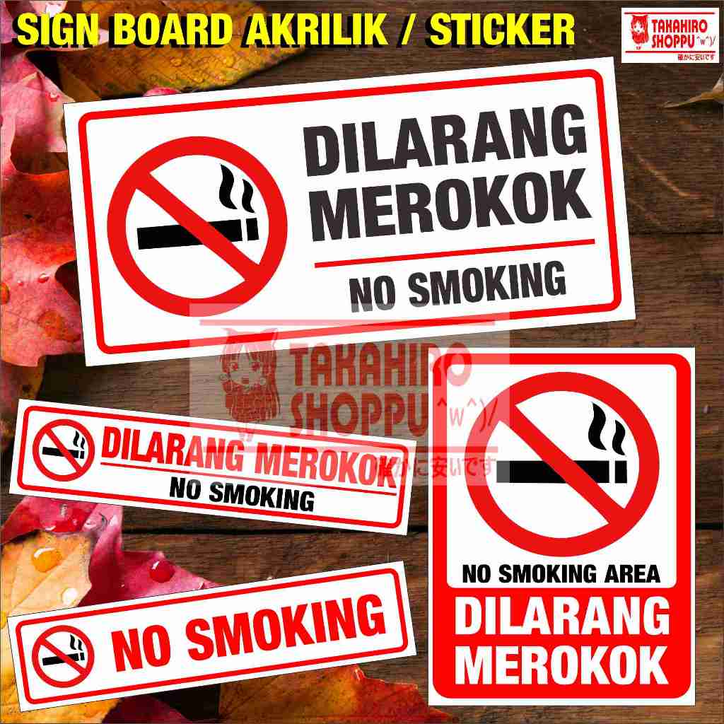 Acrylic Sign Board Warning Writing NO SMOKING / NO SMOKING Acrylic Sign ...