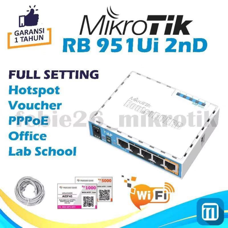 MIKROTIK MicroTik Routerboad RB951 Ui 2nD Full Setting Hotspot Voucher ...