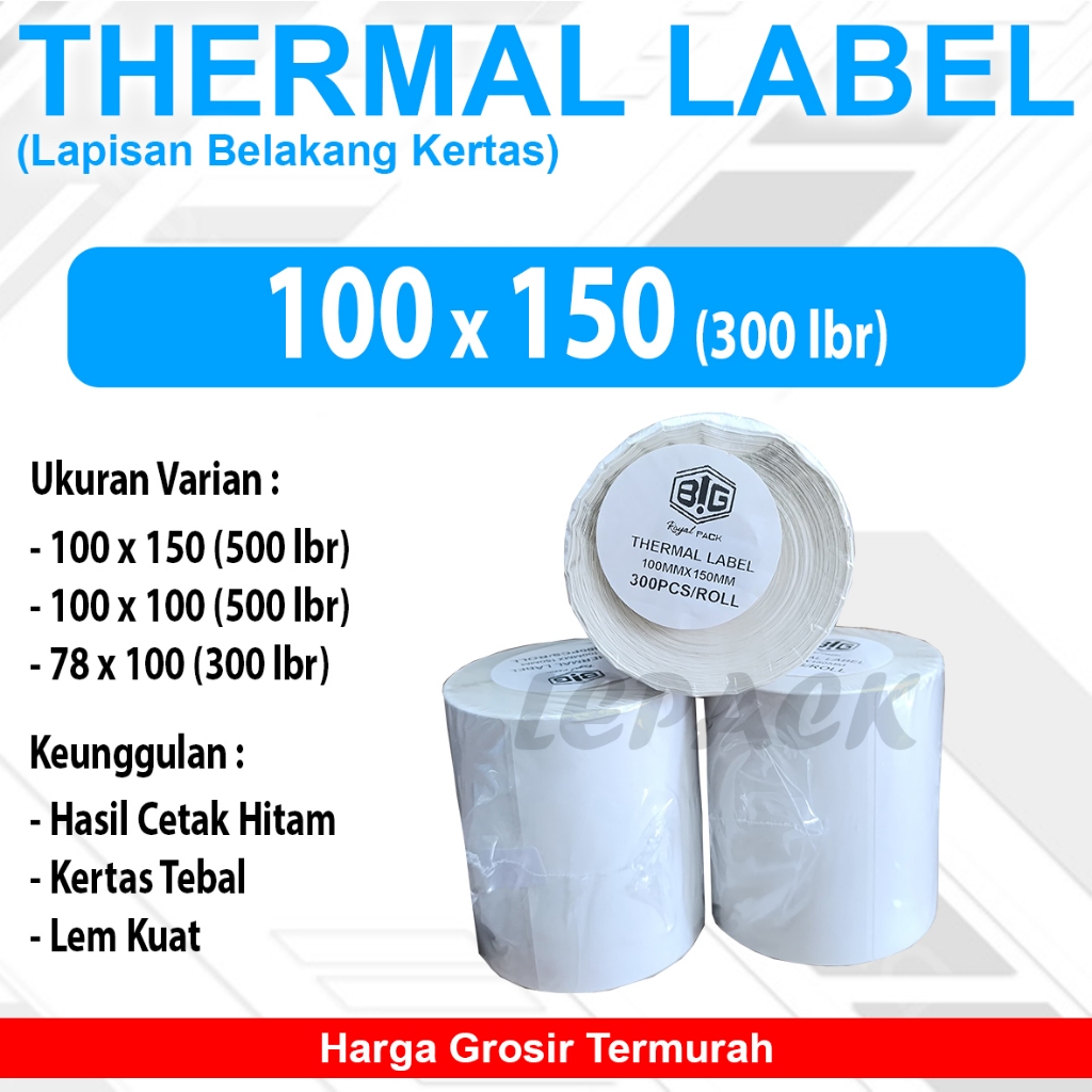Thermal Sticker Labels ROLL 100x150 mm A6 contains 300pcs Receipt Label ...