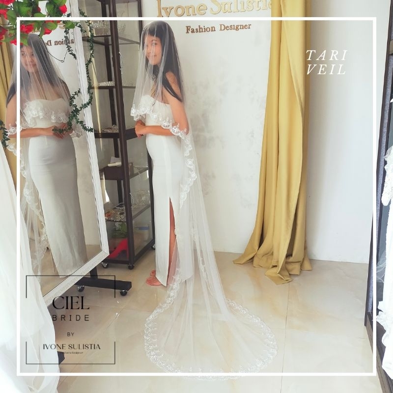 Tari wedding veil 3m long with small lace tail slayer bridal veil by ...