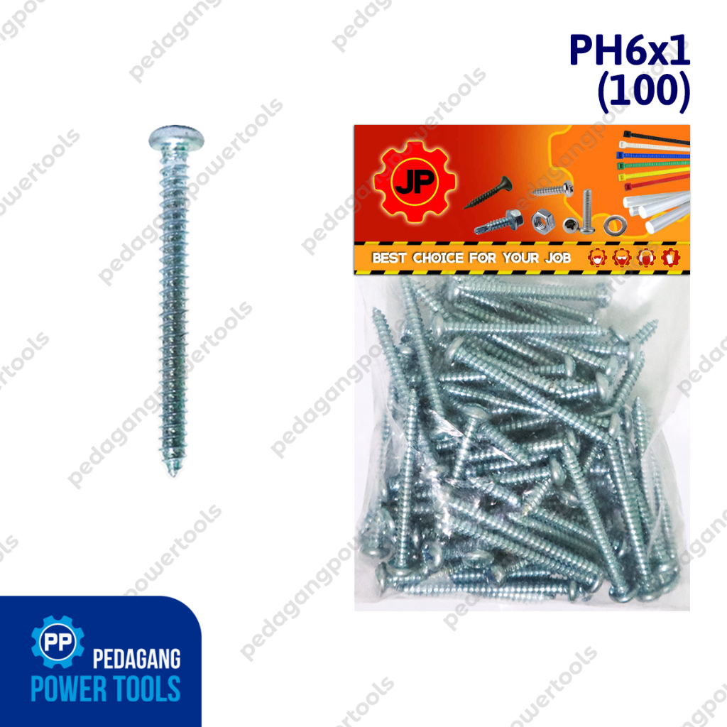 PH SCREWS 6 x 1 - PH SCREWS 6x1 TAPPING BOLTS CONTENTS 100 PCS | Shopee ...