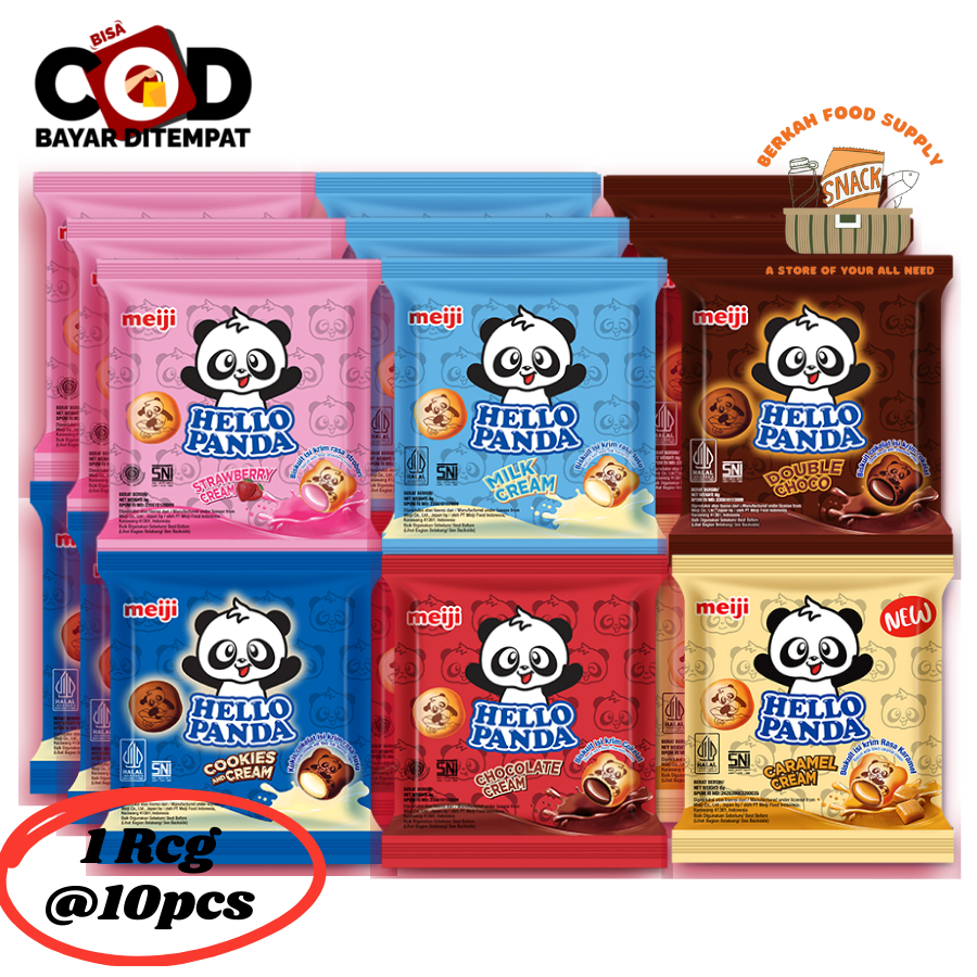 ( BLESSING ) HELLO PANDA CONTENTS 10 x 10 GR MILK CHOCOLATE STRAWBERRY ...