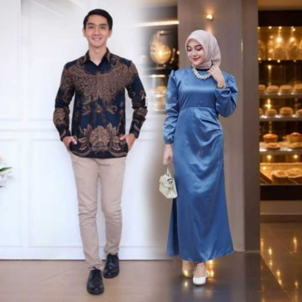 KEMEJA Couple Eid 2025 | Couple Shirt and Dress | Elora Premium Silk ...