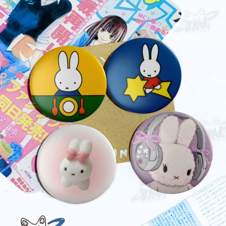 Miffy Pin Button Series Button Pin Y2K Style BP068 | Shopee Singapore