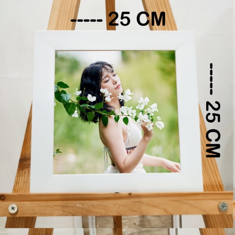 PUTIH Box FRAME 25 X 25 / FRAME 25x25 WHITE MINIMALIST / WHITE ...