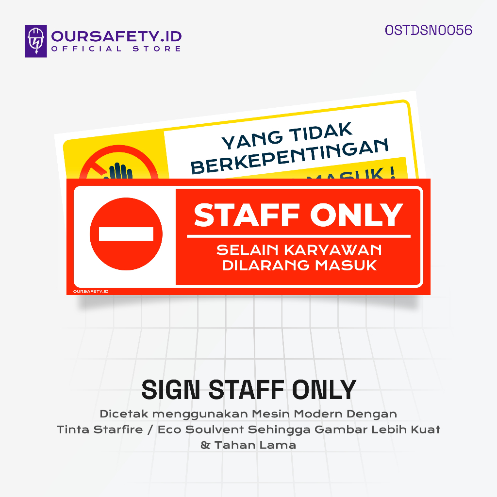 Staff Only Sign Sticker | Premium - OURSAFETY.ID | Shopee Singapore