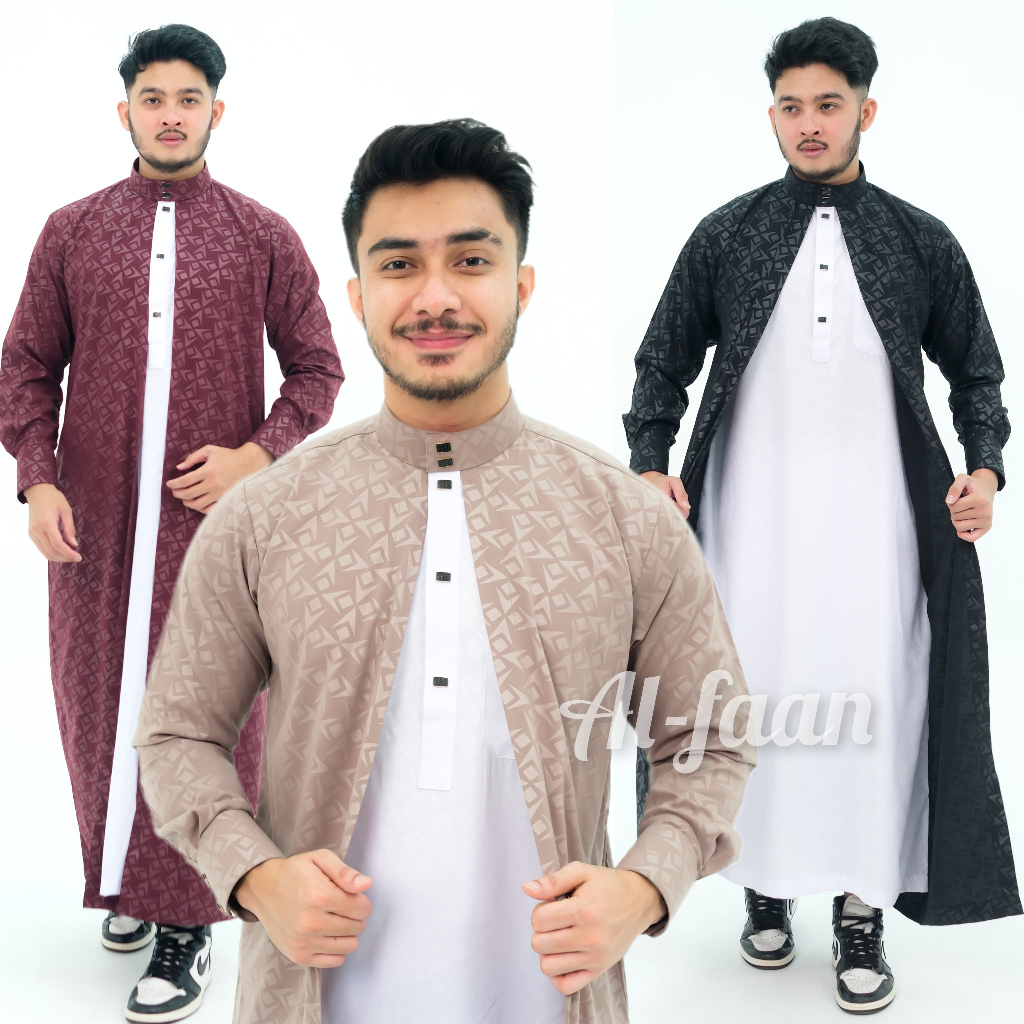KATUN Regular robe, outer cuff, men's robe, muslim men's robe, alfaan ...